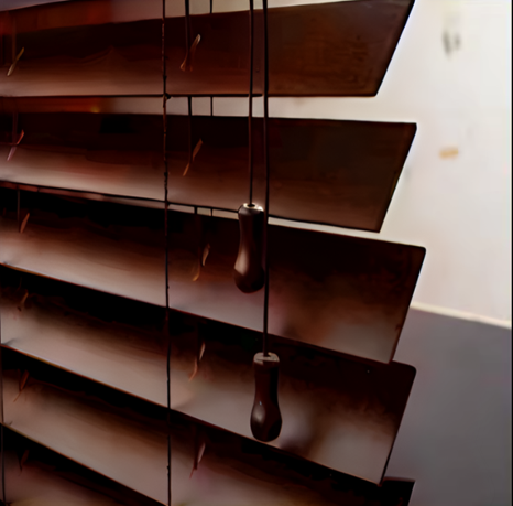 Walnut Colour Basswood Venetian Blinds – Elegant & Custom-Fit