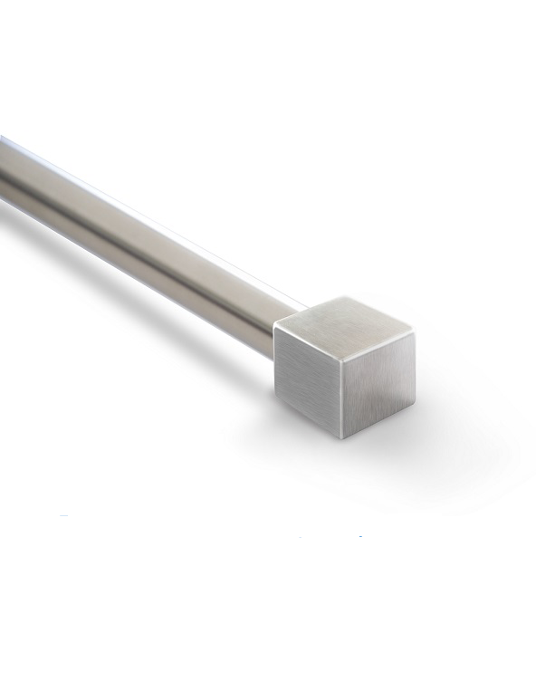 Silver Extendable Curtain Rods 120-210 cm with Stylish Finials ...