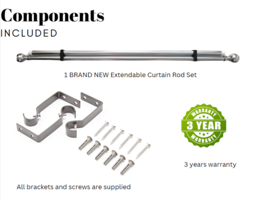 Extra-Large Extendable Curtain Rods 220-430 cm Extra-Large Extendable ...